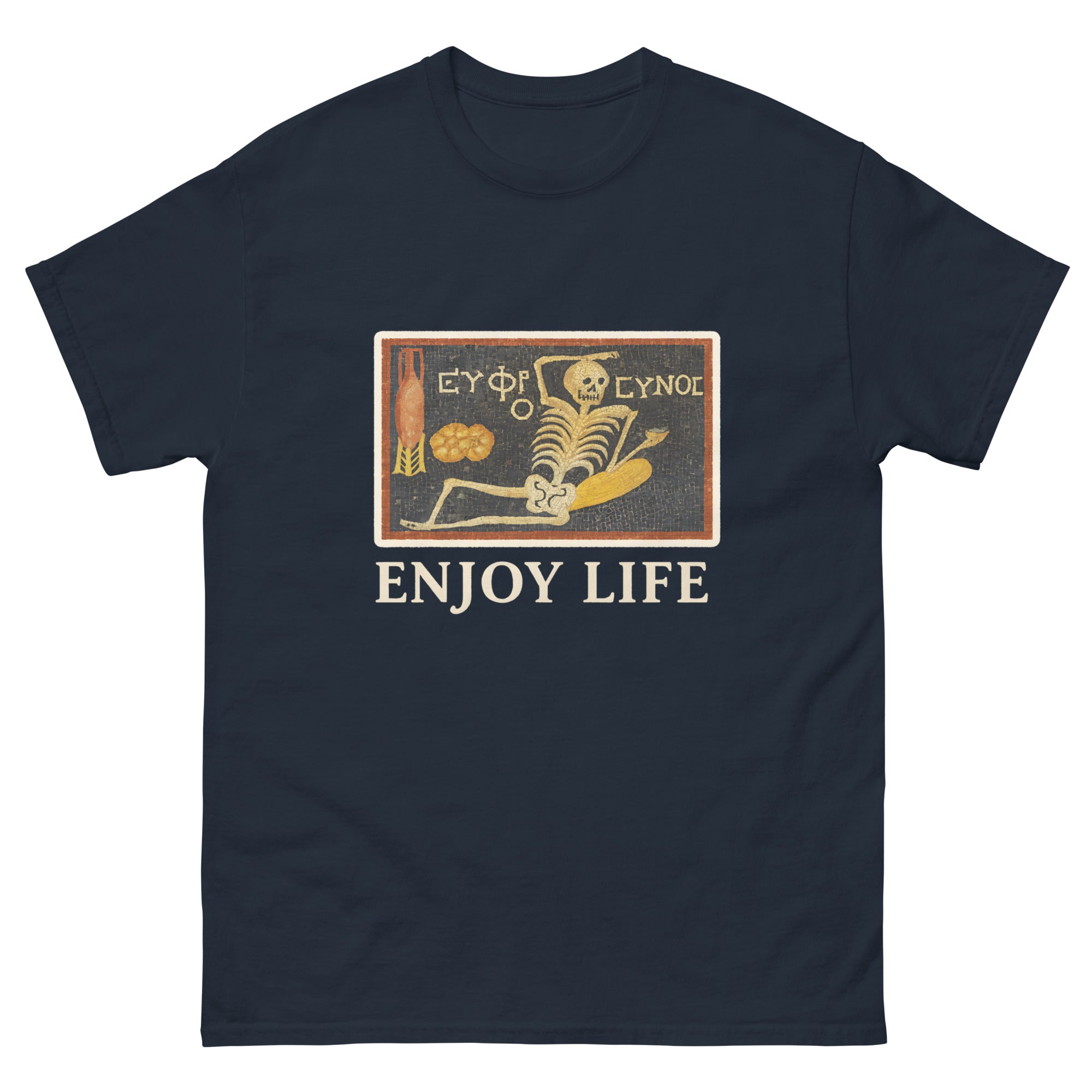Roman Skeleton Mosaic "Enjoy Life" – Pagan Symbolism Shirt esoteric ...
